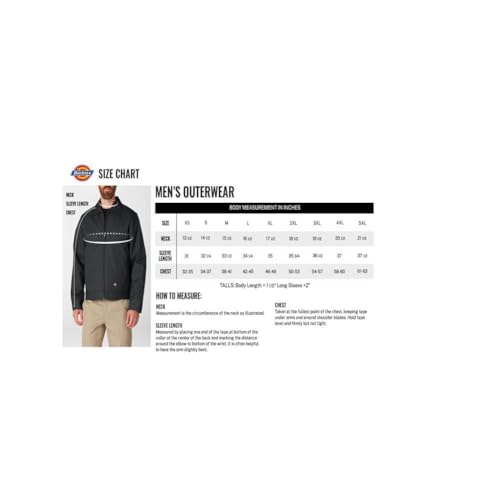 Dickies Men's Insulated Eisenhower Front-Zip Jacket,Black,Medium/Regular,Black,Medium/Regular
