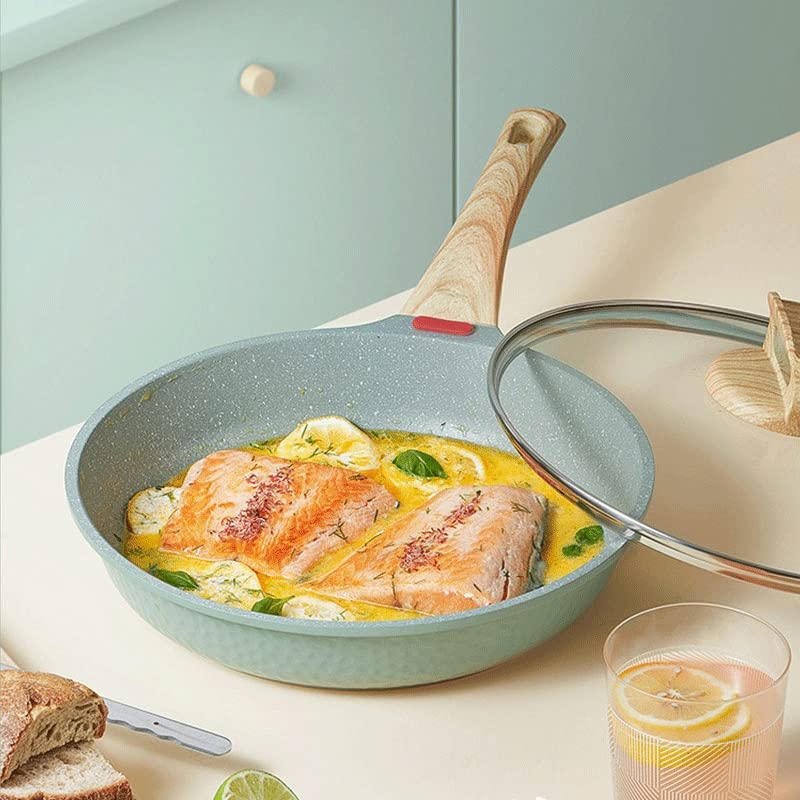 DHTDVD Medical Stone Pan Nonstick Pan Steak Frying Pan Pancake Pan Household Frying Pan with Lid