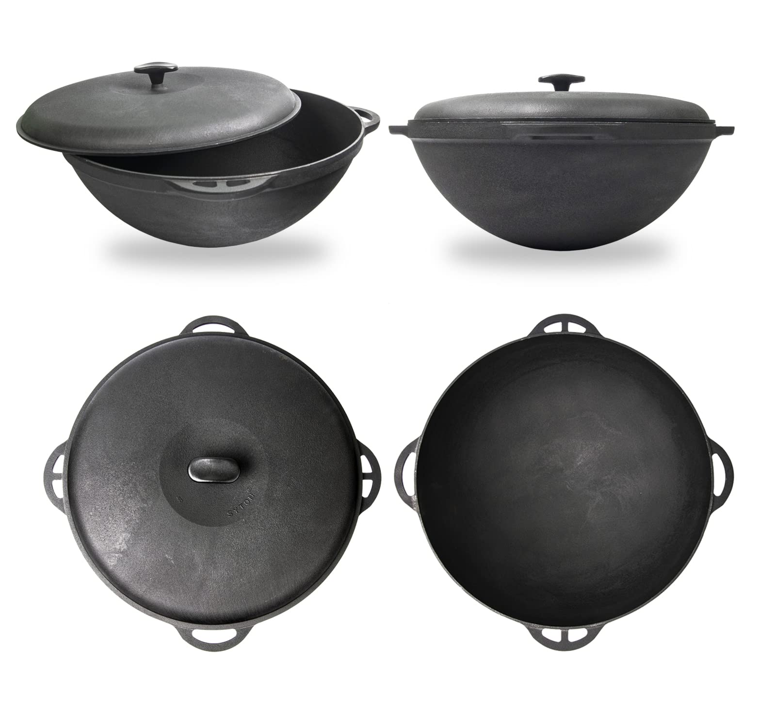 Dutch Oven Pot with Lid 8.5 Quarts (8 L) - Cast Iron Dutch Oven - Cast Iron Cookware Set - Uzbek Kazan Cast Iron β Premium Camping Cookware