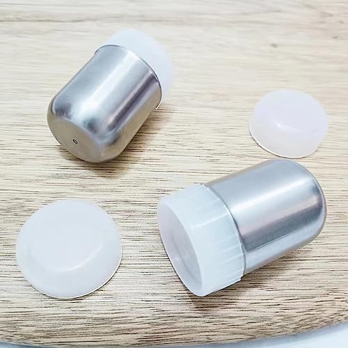 Stainless Steel Container 2PCS Salt and Pepper Shakers with Pour Holes Stainless Steel Dispenser Seasoning Bottles Condiment Jar for Kitchen Cooking Stainless Steel Containers