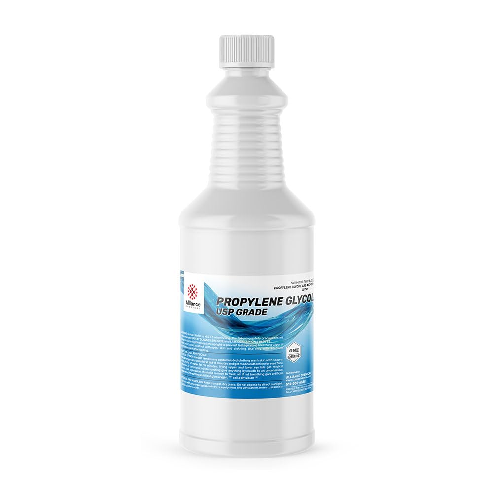 Propylene Glycol USP Grade - 1 Quart Bottle (32 fl oz.) - High-Quality and Pharmaceutical-Grade Propylene Glycol for Various Applications, Including Food, Beverage, and Pharmaceutical formulationsâŚ