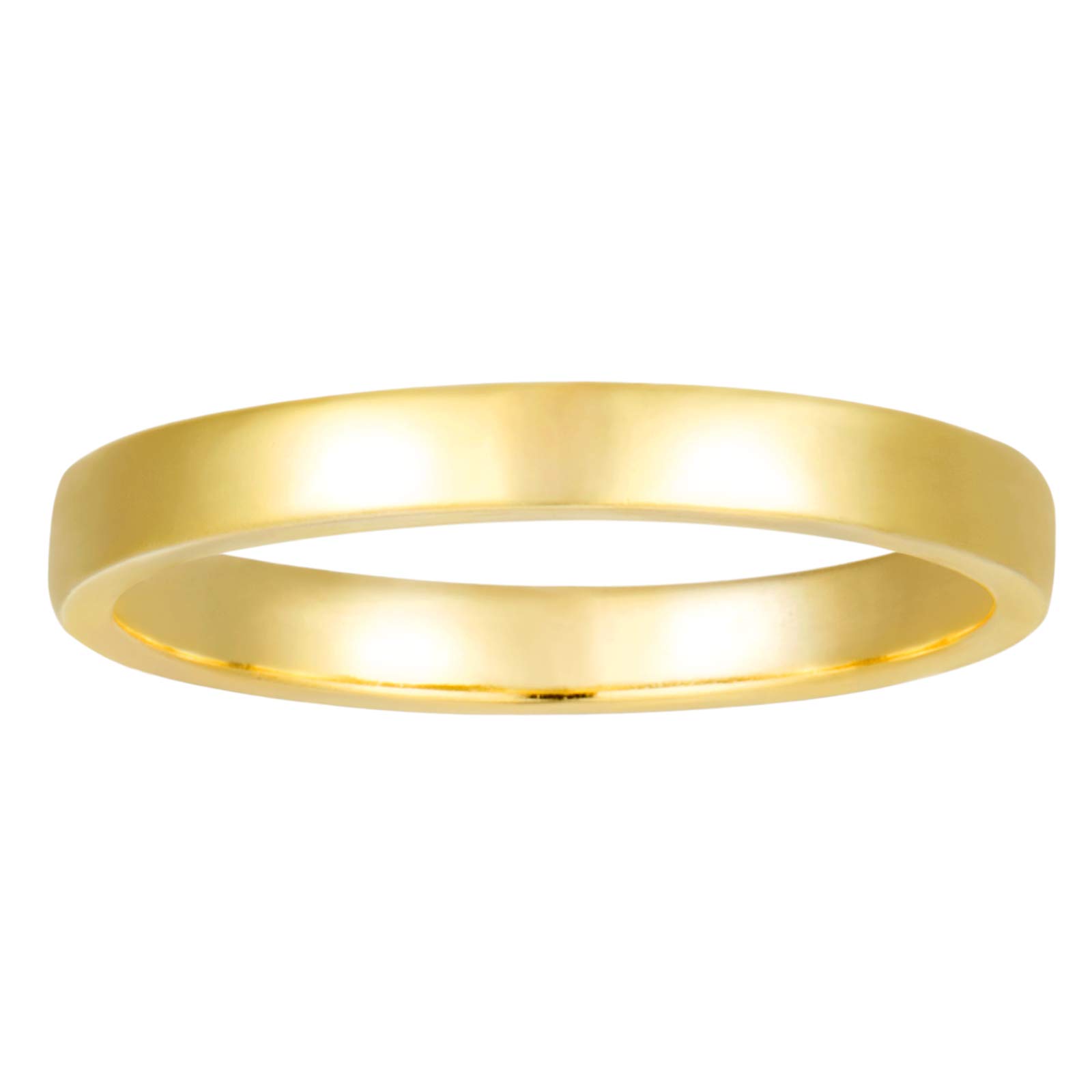 espere Simple Flat Band Ring 2.5MM Wide Bold Stacker | Classic Fine Stacking Ring 18K Gold Plated in Sterling Silver | Statement Ring for Women Jewelry Gift Size 6