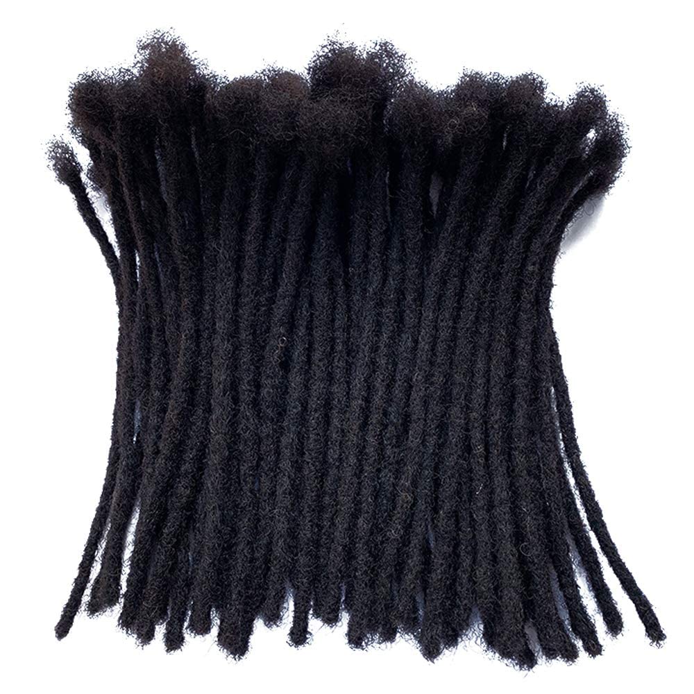 Kbeth 0.8cm Diameter Loc Extension 100% Human Hair Dreadlock Extensions for Man/Women Full Head Handmade loc Extensions Bundles Can Be Dyed Bleached Curled and Twisted 0.8cm 8 Inch 10 Strands