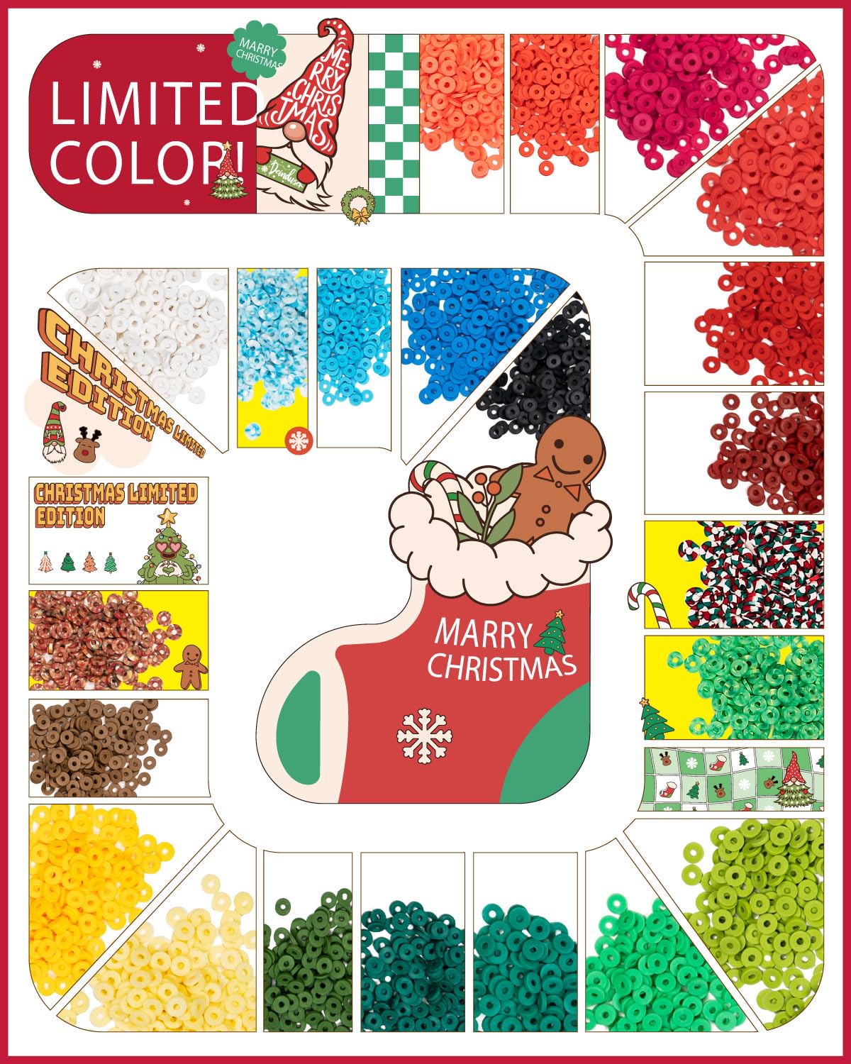 Deinduser Clay Beads Bracelet Making Kit, 6000pcs Cute Clay Bead Set, DIY Crafts Gifts for Girls Kids Age 6-12