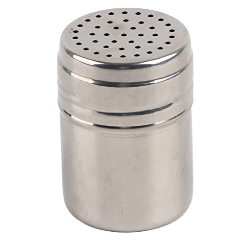 Stainless Steel Dredges, Airtight Seasoning Spice Condiment Bottle Powder Sugar Shaker Duster, Sifter for Powdered Sugar Cinnamon Cocoa Popcorn Salt Pepper Flour(S)