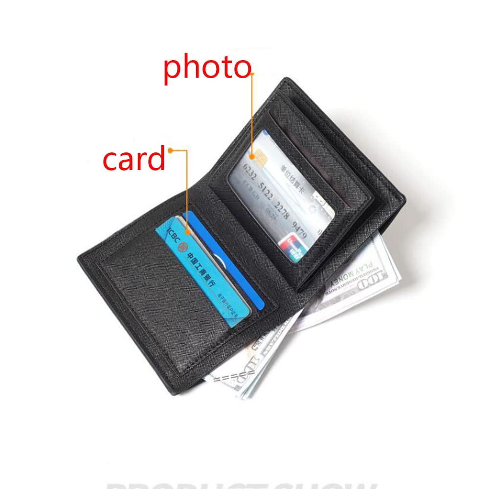 yehert Pu Leather Short Billfold Wallet Credit Card Holder For Wen,Women, Red Hat Logo Black Purse (#2 Red)