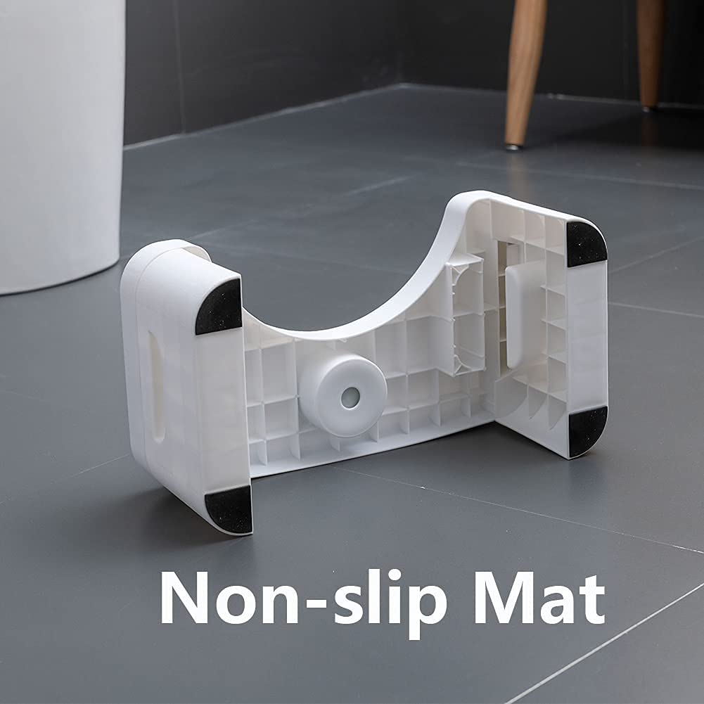 Folding Toilet Stool, Potty Step Stool with Fragrance Position, Bathroom, Foldable Poop Stool Poop Stool | Bathroom Accessories for All Ages | Sitting Posture Foot Stool, Black