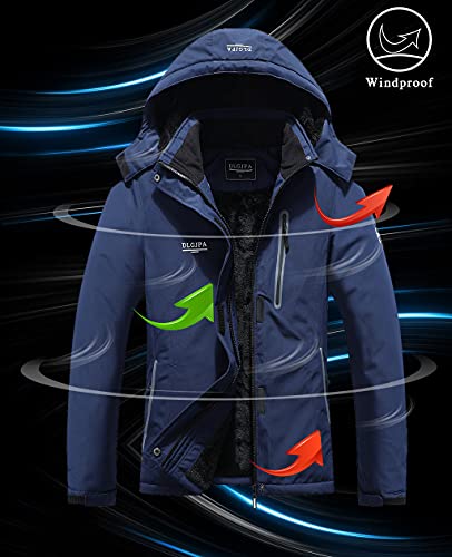 DLGJPA Women's Mountain Waterproof Ski Jacket Hooded Windbreakers Windproof Raincoat Winter Warm Snow Coat