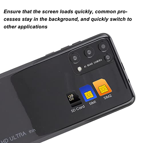 Zyyini Unlocked Cell Phone, 5.45 Inch 2GB RAM 32GB ROM, Android Smartphone Support Face Recognition Dual SIM Dual Standby Mobile Phone for Rino8 Pro(Black)