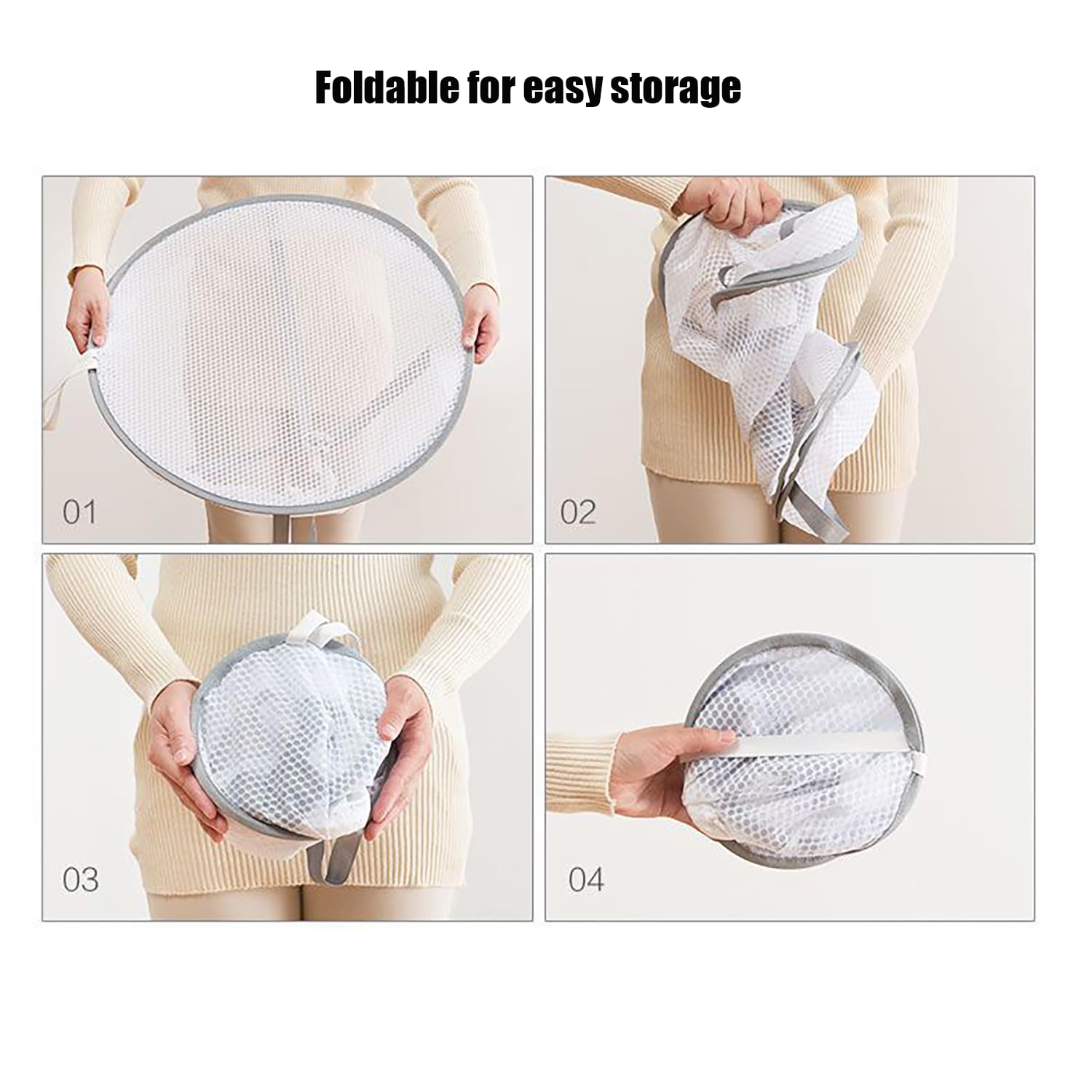 Qaoliffa 2-Tier Folding Mesh Clothes Hanging Dryer,Prevent Sweater from Deforming,Laundry Basket for Drying Underwear,Towels, Hats, Scarves,23 inches in Diameter(Set of 2)