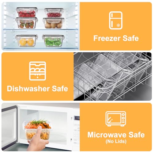 Fyrnova 50-Piece Food Storage Containers with Lids (25 Containers & 25 Lids), Airtight Plastic Food Containers for Pantry & Kitchen Organization, BPA-Free, Leak Proof, Reusable with Labels & Pen