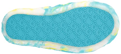 UGG Girls K Fluff Yeah Slide Marble Slipper, Oasis Blue/Sulphur, 6 Big Kid