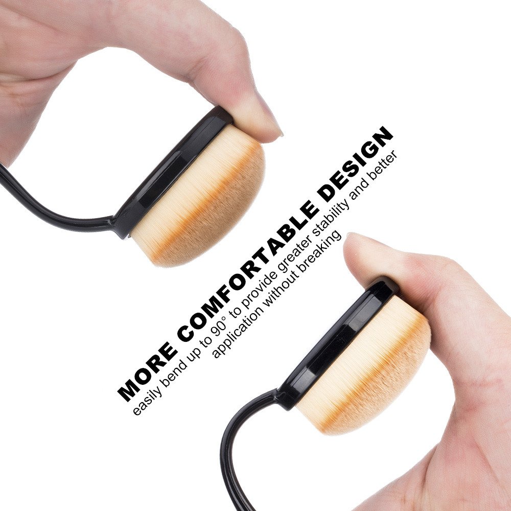 Duorime New 7pcs Black Oval Toothbrush Makeup Brush Set Cream Contour Powder Concealer Foundation Eyeliner Cosmetics Tool …