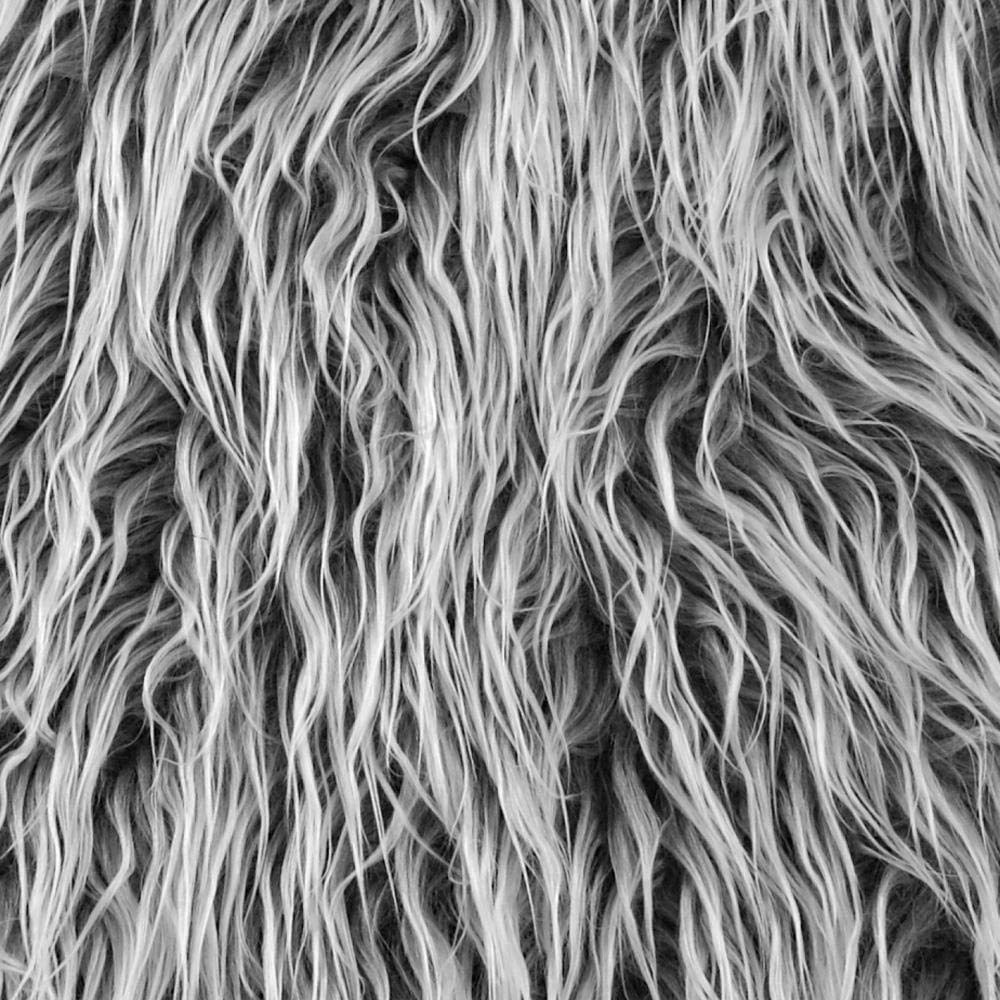 Faux Fur Fabric Square Patches for Crafts, Sewing, Costumes, Seat Pads (Grey Frost, 10 x 20 Inch)