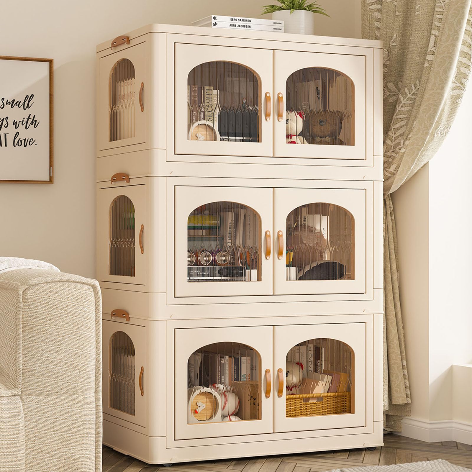 EnHomee 75GAL Storage Bins with Lids Stackable Storage Bins with Wheels Large Storage Bins Storage Containers for Closet Organizers and Storage Plastic Drawer Storage for Bedroom Office Kitchen Roomy