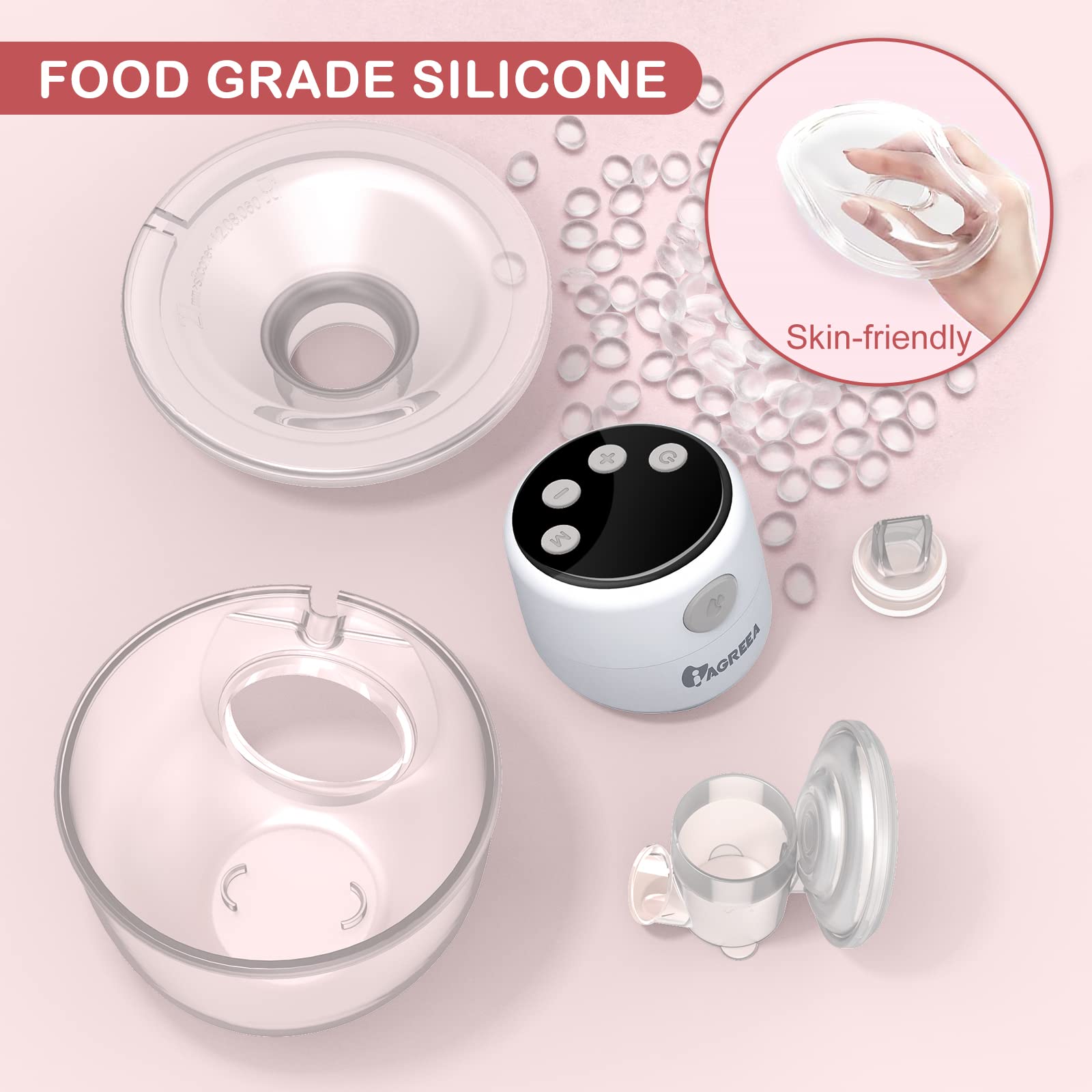 IAGREEA S12 Wearable Breast Pump Hands Free, 3 Modes & 12 Levels Wireless Electric Breast Pump, Memory Function, Low Noise & Painless Brestfeeding Pump, Portable Breast Pump with Massager, 24mm Flange