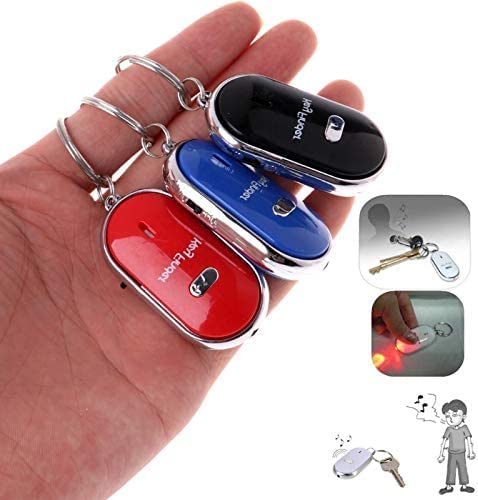 Whistle Key Finder LED Flashing Beeping Sound Remote Anti-Lost Key Finder Item Locator Keyring for Keys, Wallets, Bags, Luggage and More Pink