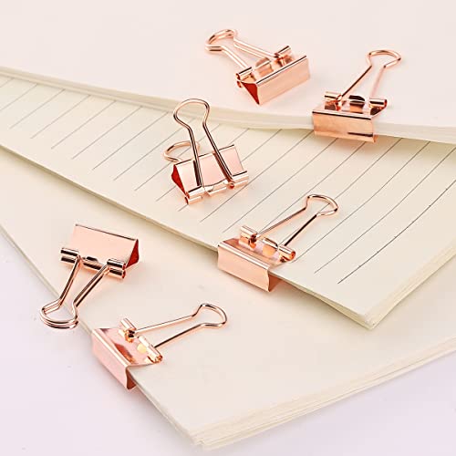 Mr. Pen- Binder Clips, Small Binder Clips, 50 Pack, 0.75 in, Rose Gold, Small Clips, Paper Binder Clips, Binder Clips Small Size, Small Paper Clips, Office Clips, Micro Binder Clips, Mini Binder Clips
