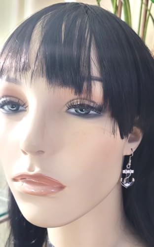 DianaL Boutique Beautiful Silvertone Nautical Anchor Earrings Enameled Gift Boxed Fashion Jewelry