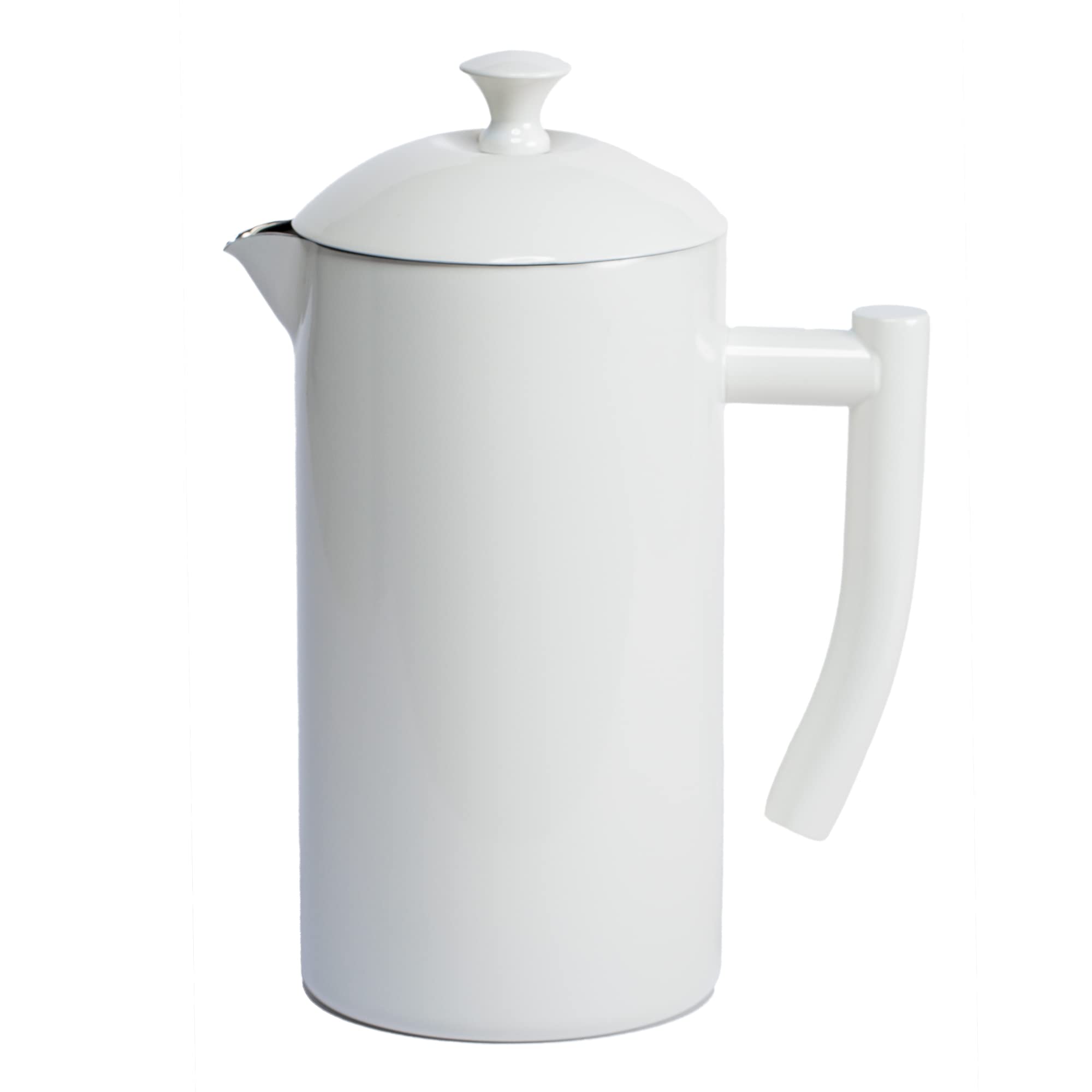 Frieling Double-Walled Stainless Steel French Press Coffee Maker - Snow White - 34 fl oz - Camping French Press Coffee Maker