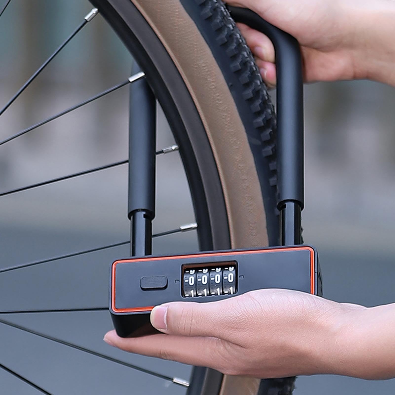 EEASSA U Lock, Motorcycle Wheel U Lock, Anti Theft U Lock Lock, Weather Proof Bicycle U Lock, 4 Digit Resettable Combination U Lock, Easy Carry Lock, Protect Scooter Tire Key U Lock