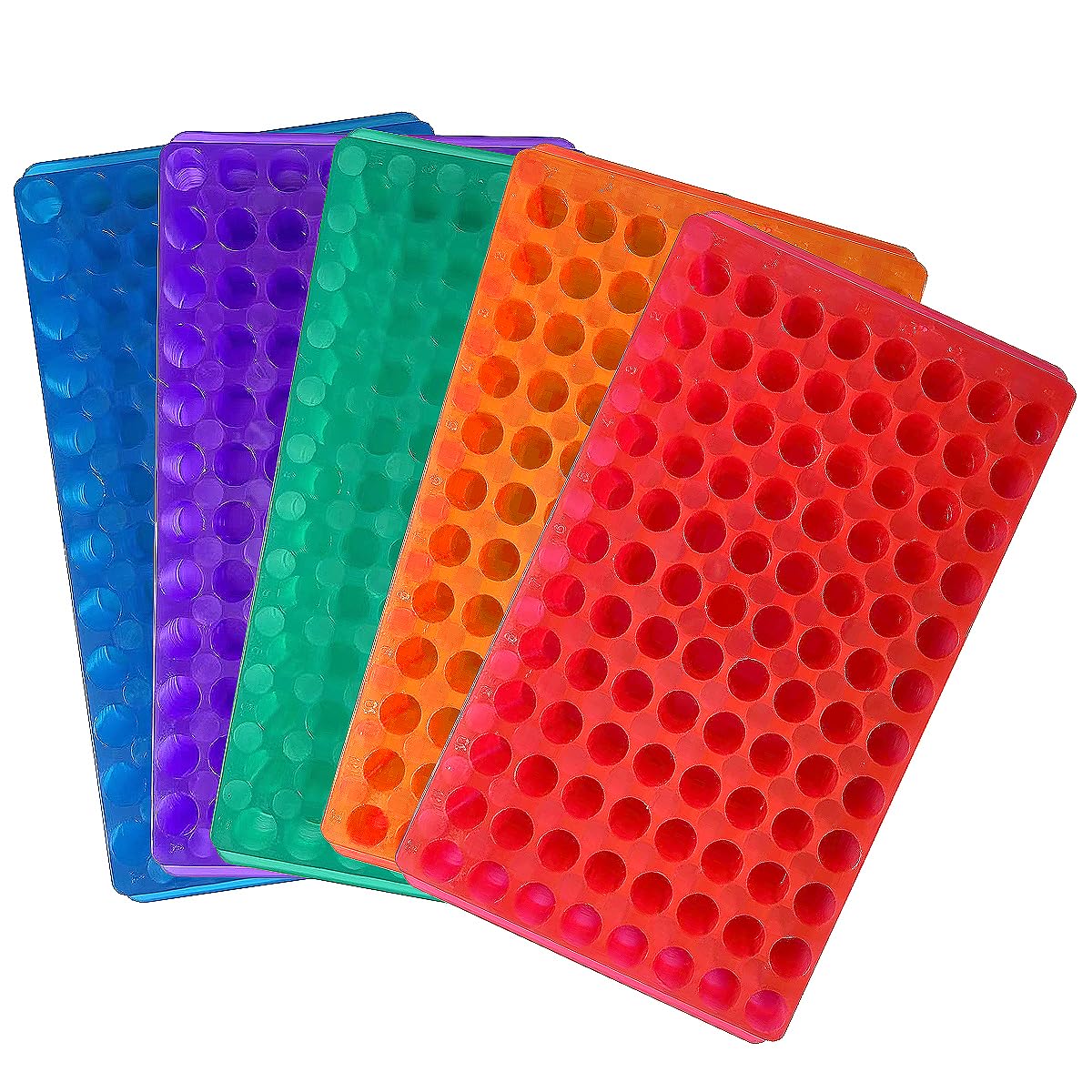 Plastic Tube Rack,Test Tube with Double Panel 96 Positions for 0.5ml-2ml Microcentrifuge Tubes and 1.8ml Refrigerated Tubes