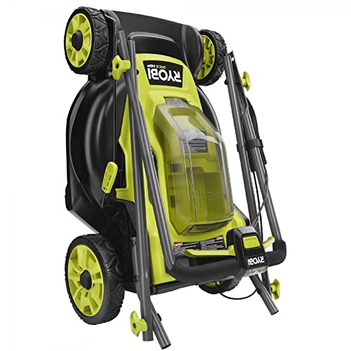 RYOBI 18V ONE+ HP Brushless 16'' Lawn Mower Kit 2 Batteries (Reed) GREEN