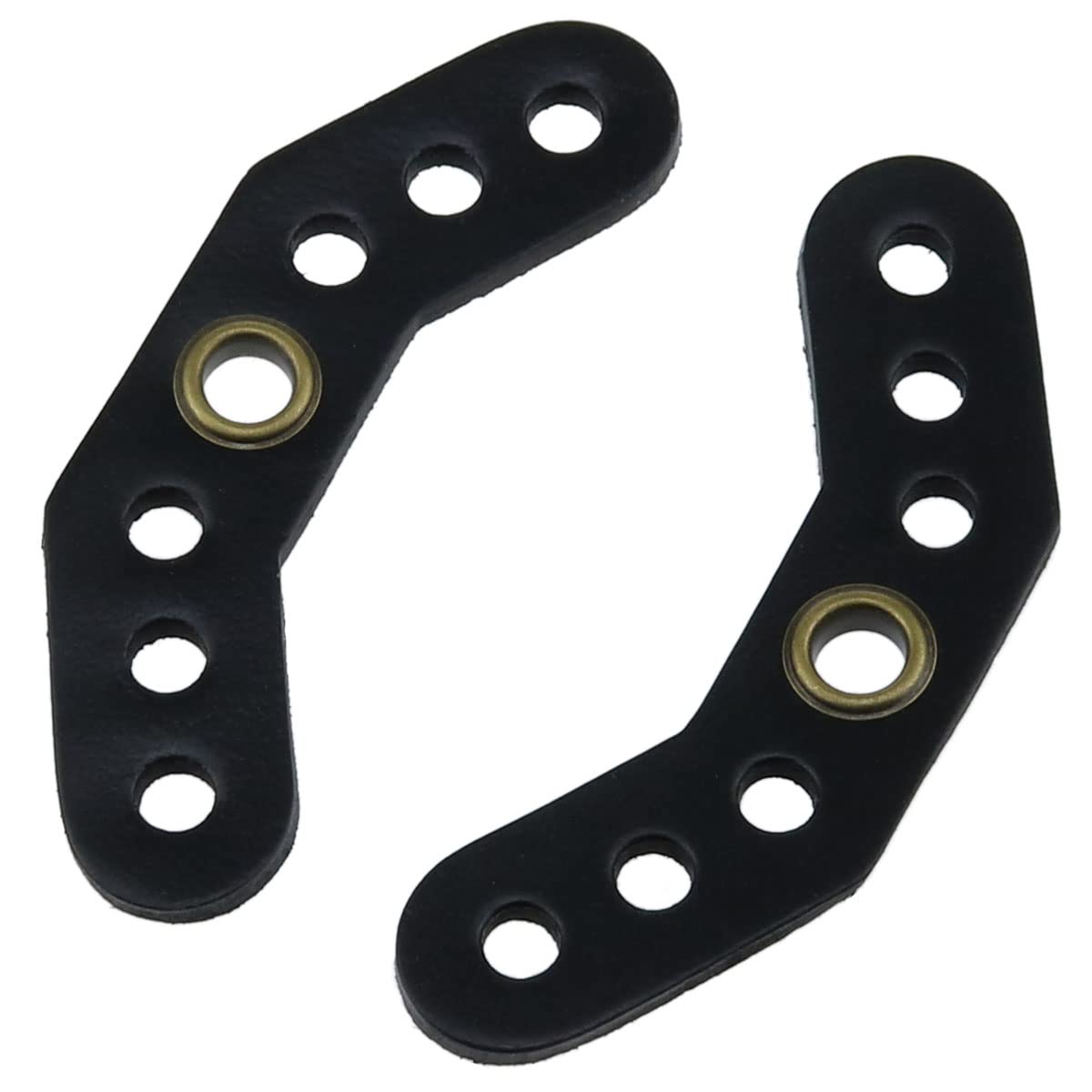 Haidong 2 pcs Leather Bow Yoke Black Leather Bow Yoke with Metal Grommet for Compound Bow Wrist Sling