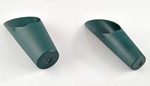 HOME-X Soil Scoops, Small Gardening Tools, Potting Scoopers, Bonsai Tool, Set of 2 Different Sizes – Green- 6 ½” x 2 ½ “ and 6 ¼ “ x 1 ¾ “