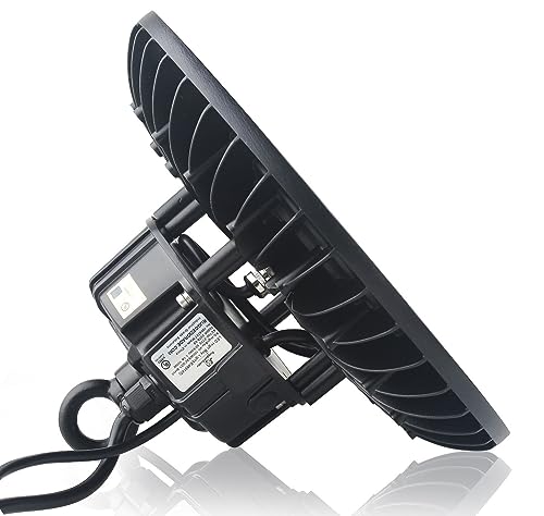RuggedGrade 100 Watt LED High Bay UFO Corvus Series Lights - with 40w Kono Series Battery Back Up - 14,500 Lumen - 3.3ft Cord - 5000K - DLC Premium 5.1 Optional
