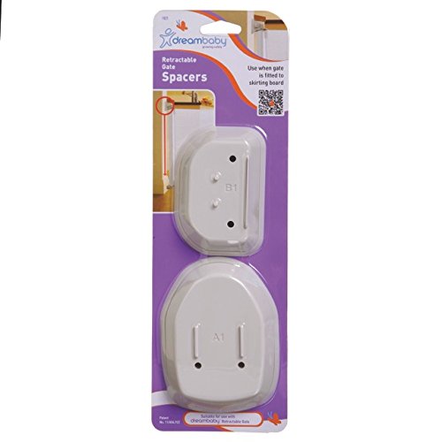 Dreambaby Retractable Baby Gate Spacers - Suitable with Baseboard Thickness .50" to .75" - Beige - Model L821