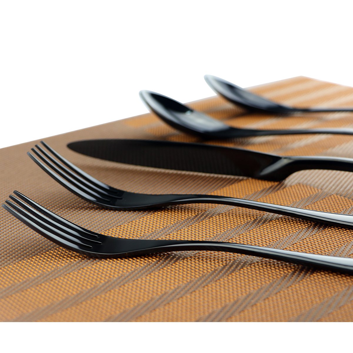 Uniturcky 5-Piece Stainless Steel Flatware Silverware Set Service for 1 Dinnerware Mirror Polished Include Knife/Fork/Spoon Dishwasher Safe