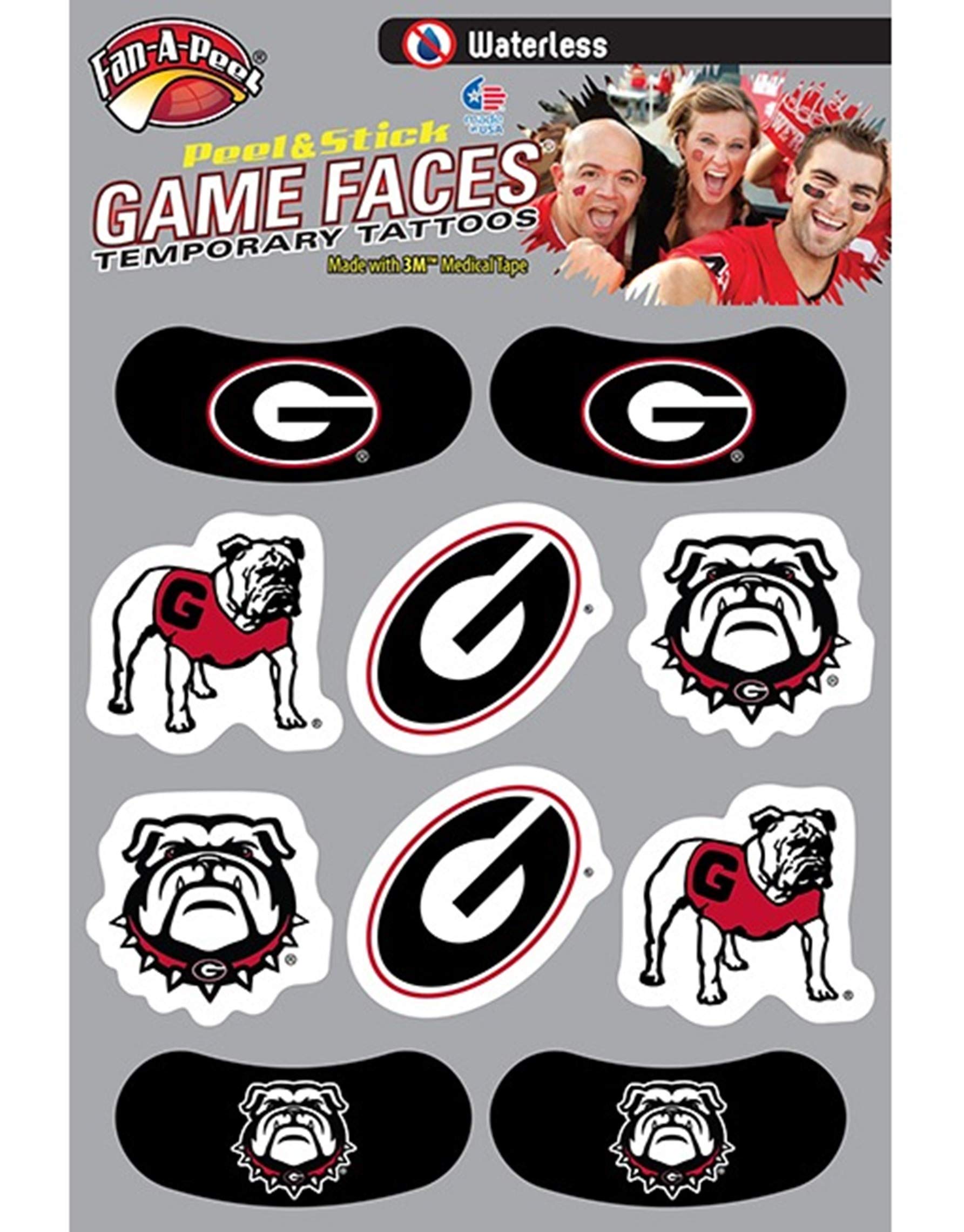 Georgia – Waterless Peel & Stick Temporary Tattoos – 10-Piece Combo – 6 Spirit Tattoos & 4 Eye Strips