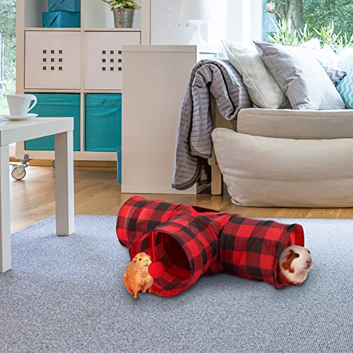 Rypet Guinea Pig Tunnels & Tubes Collapsible 3 Way Small Animals Hideaway Activity Tunnel Toys for Guinea Pig Chinchilla Ferret Hamster