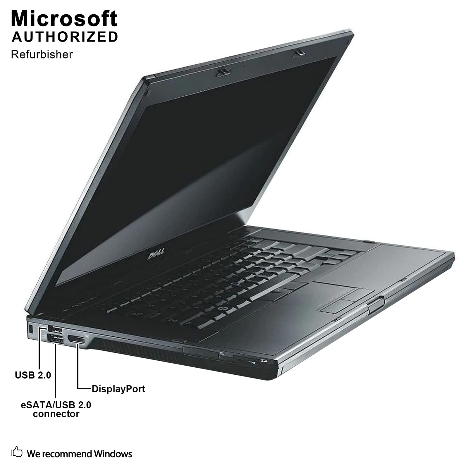 Dell Latitude E6510 15.6 Inch Laptop PC, Intel Core i5-520M up to 2.93GHz, 4G DDR3, 500G, VGA, DP, Windows 10 Pro 64 Bit Multi-Language Support English/French/Spanish(Renewed)