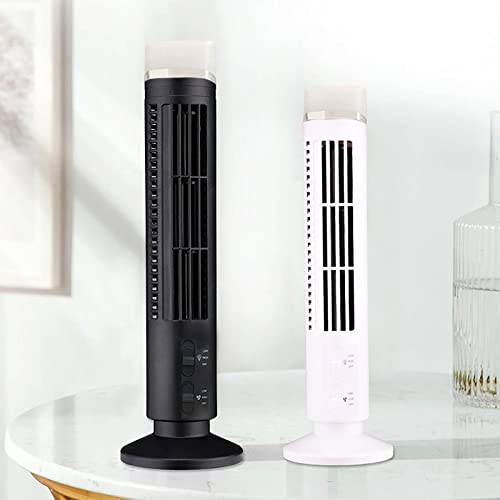 Ongmies Tower Fan Cooling Standing Fan for Bedroom Home, Personal Portable Mini Small USB Fans, Electric Quiet Bladeless Desk Table Fan, Vertical Air Conditioner, 2 Mode Air Cooler (Black)