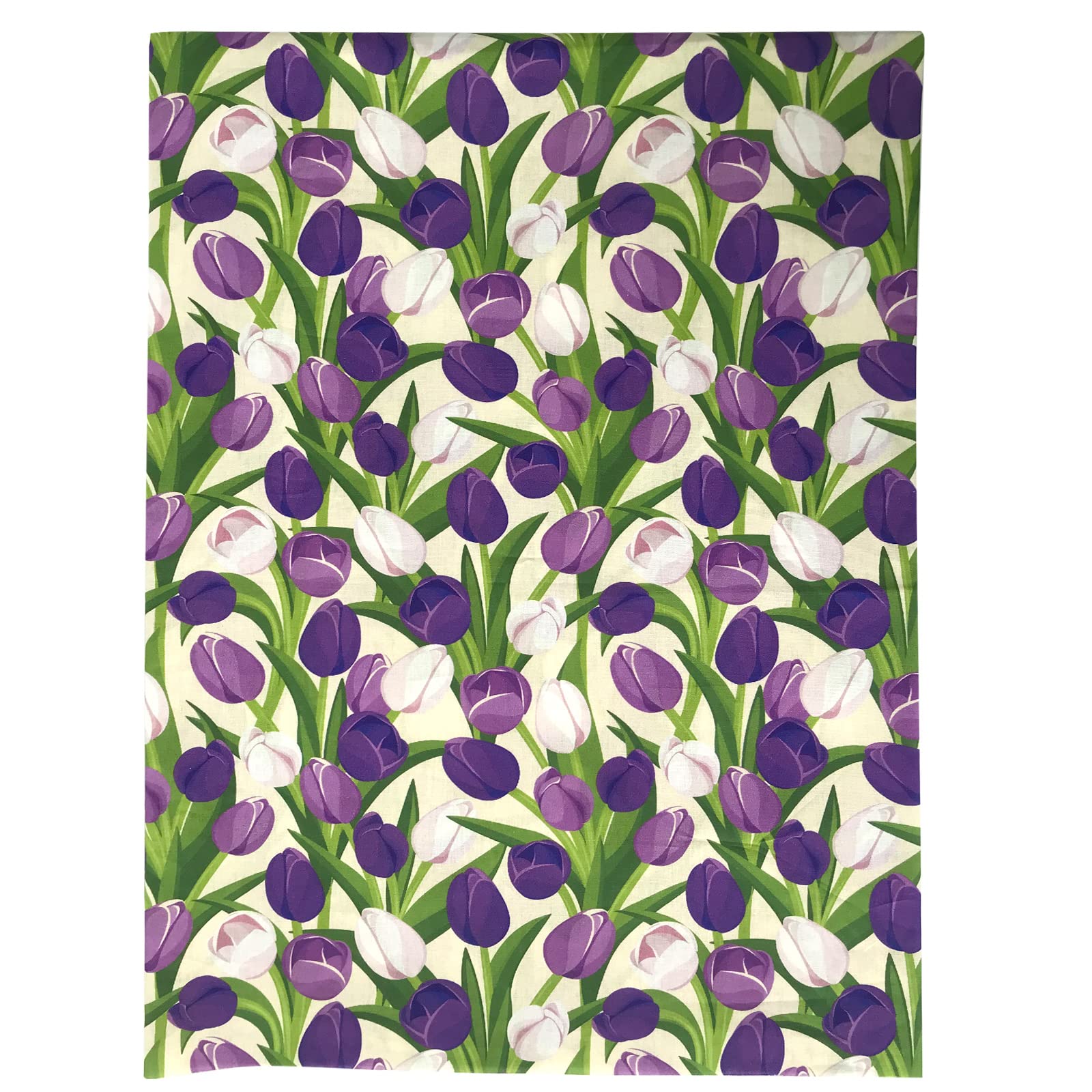 Qililandiy 100% Cotton Tulip Flower Cotton Fabric Quilting Fat Quarter Bundles Patchwork Fabric for Sewing DIY Crafts (1.45 Yard x 1.09Yard)