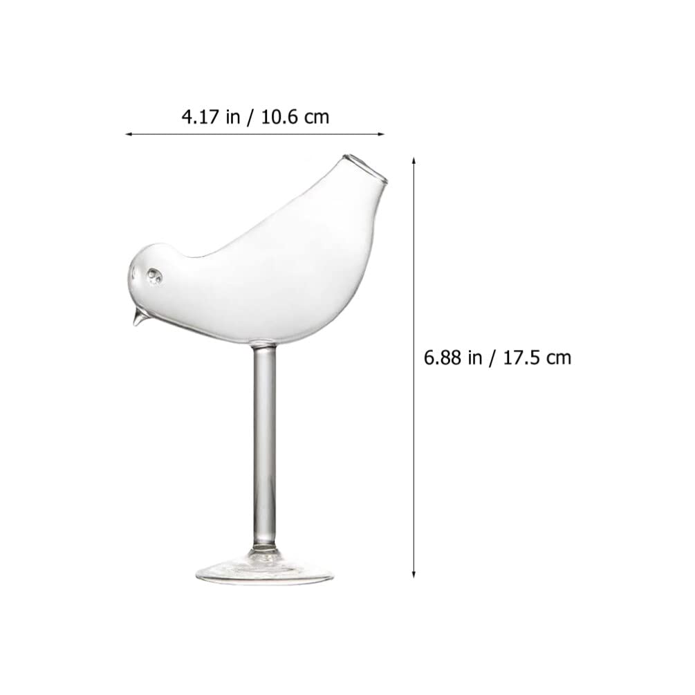 Healvian 4Pcs Bird Cocktail Cup Bird Shaped Glass Goblet Novelty Wine Champagne Goblet Martini Cups Wine Toasting Glasses for Kitchen Bar