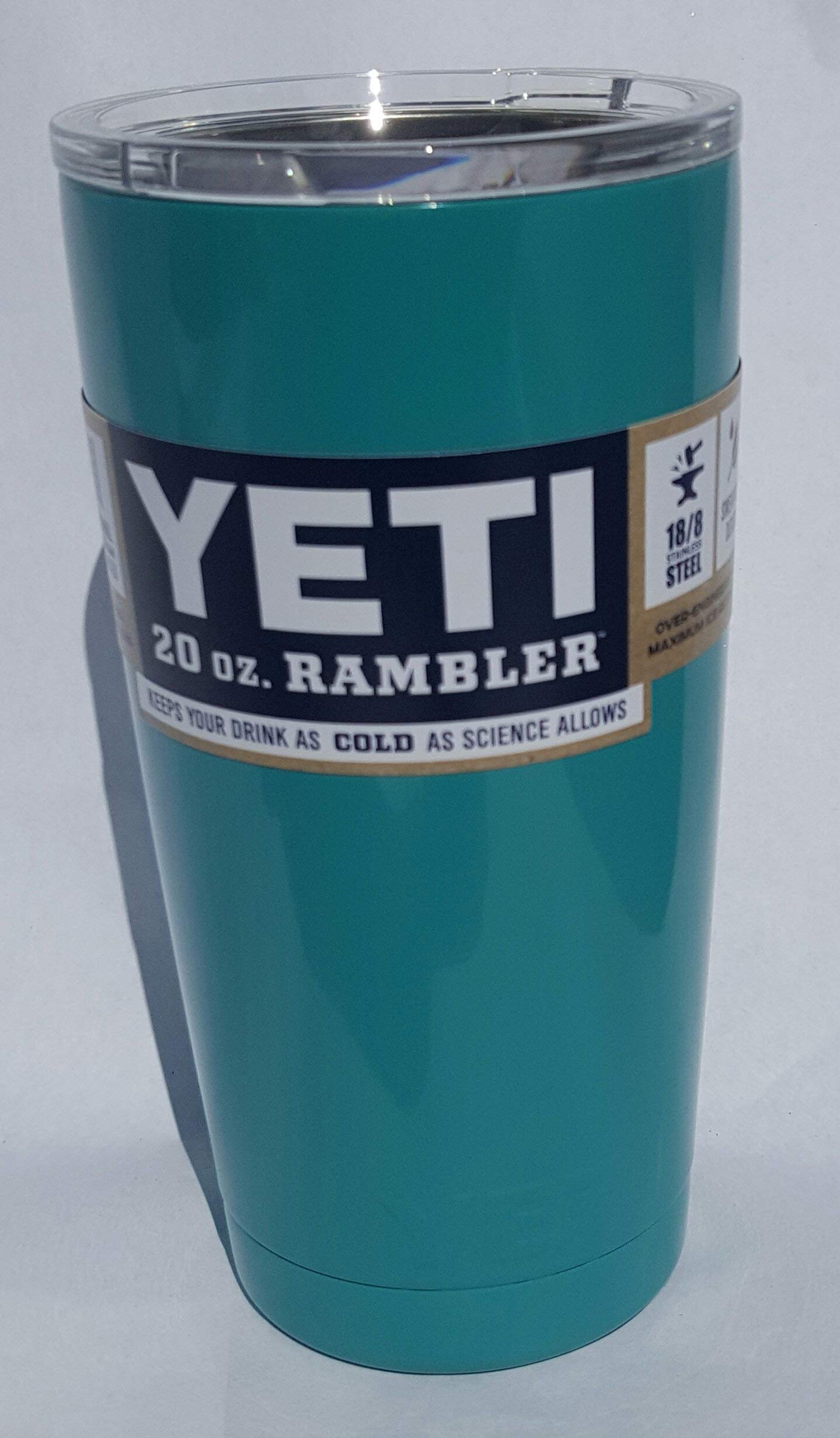 YETI Rambler Tumbler, Stainless Steel, with Lid, Custom Colors (Turquoise) (20 Ounce)