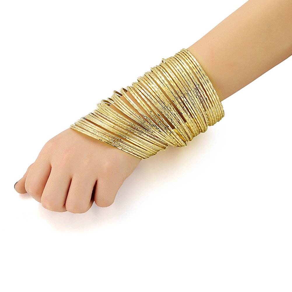 Ensoul Flower Mixed Metal Aztec Multi Bangle Set of 50