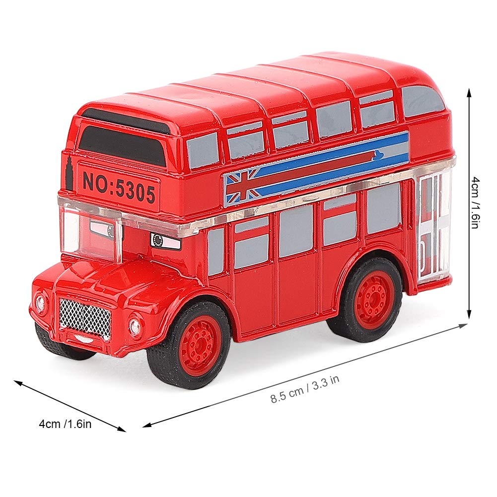 Drfeify Cartoon Bus Alloy Car Toy, 3 Colors, Highly Simulation Children Kid Pull Back Vehicle Toy Model(Travel Bus red)