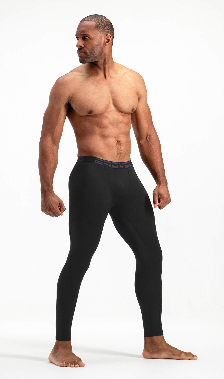 DEVOPS Men's Thermal Compression Pants, Athletic Leggings Base Layer Bottoms (2 Pack) (2X-Large, Black/Light Grey)