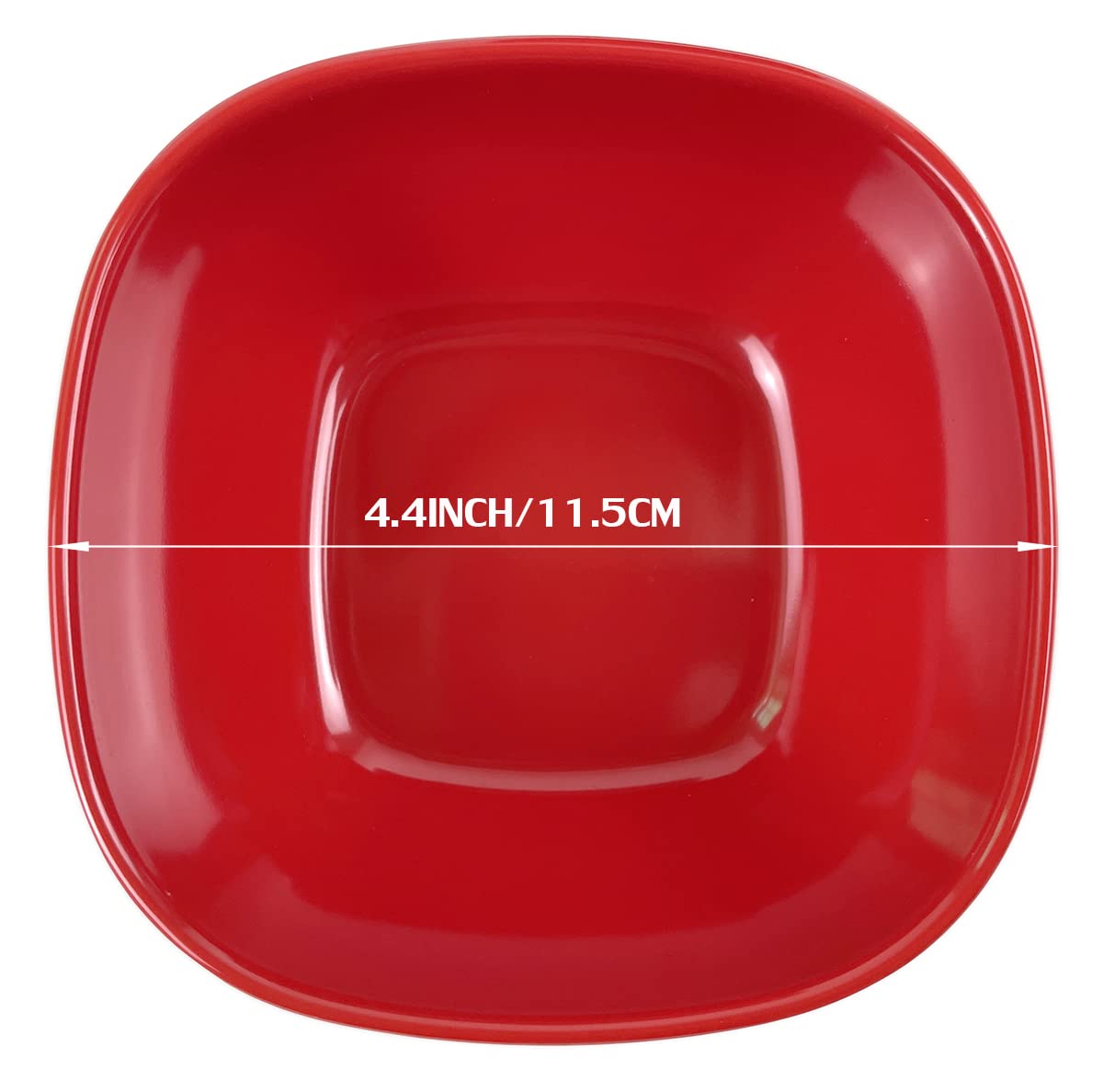 EWEIGEER 4.4-inch Melamine Dessert Bowl Kids Plastic Bowls,Small Bowl For Ice Cream Snacks Rice Salad Soup Cereal.Set of 10(Red)
