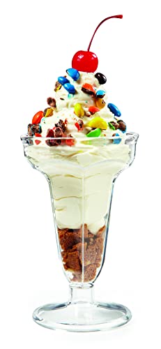 G.E.T. ICM-24-CL BPA-Free Plastic Classic Ice Cream Sundae Serving Cups, 5 Ounce, Clear (Set of 12)