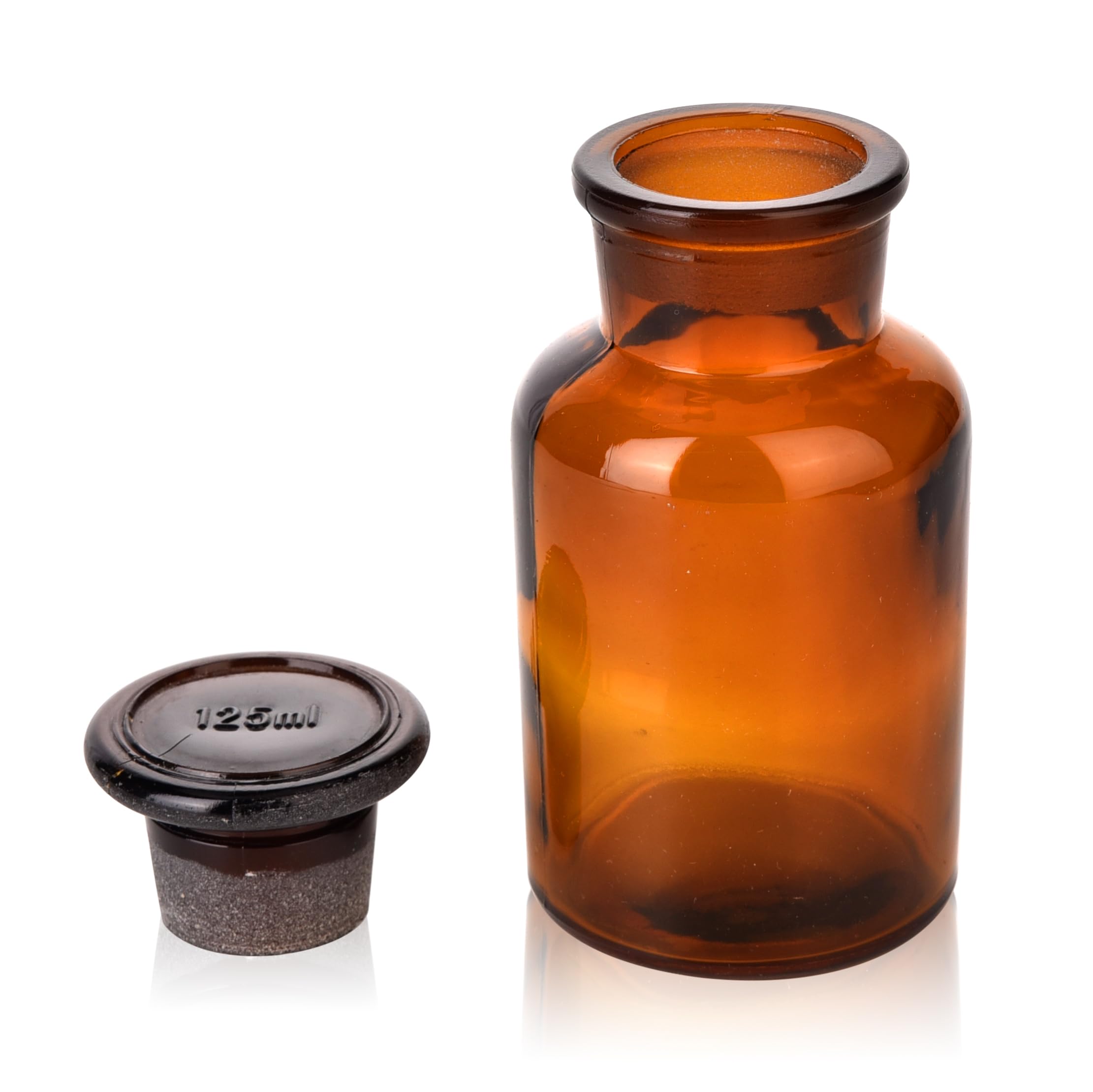 Kestun 1000ml Lab Glass Reagent Bottle,Wide Mouth Glass Amber Storage Bottle with Ground Stopper,Decorative Bottles/Vase