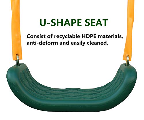 WIIS' IDEA Metal Swing Set for Backyard, Swing Set for Kids Toddler Age 3-8, Outdoor Heavy Duty Extra Large Swing Set with 2 Swing Adjustable Swing Seat, 1 Swing Glider, 1 Slide