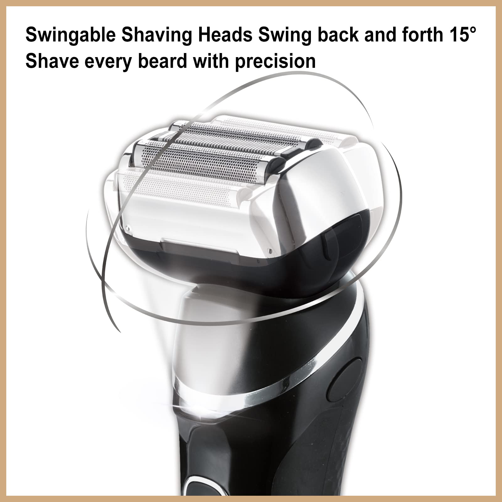 KEDA Electric Shaver, Men's 3-Blade Cordless with Shave Sensor Technology and Wet/Dry Convenience,Waterproof Foil Shaver