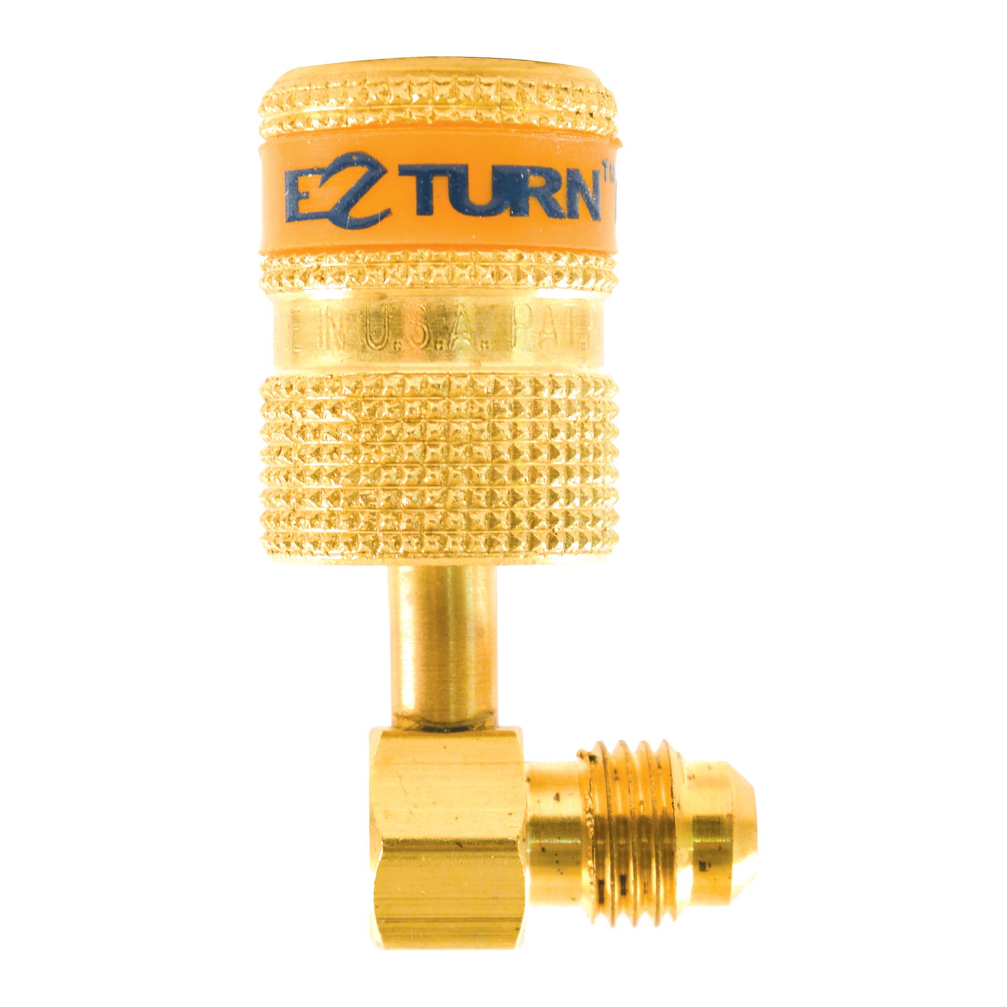 Uniweld EZABM90 Ez-TurnŸ Anti-Blowback R410a Mini Split Adapter, 1/4" M.F. X 5/16" (1/2"-20) Female, 90°