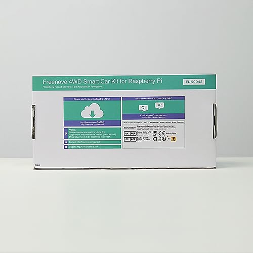 Freenove 4WD Smart Car Kit for Raspberry Pi 4 B 3 B+ B A+, Face Tracking, Line Tracking, Light Tracing, Obstacle Avoidance, Colorful Light, Ultrasonic Camera Servo (Raspberry Pi NOT Included)