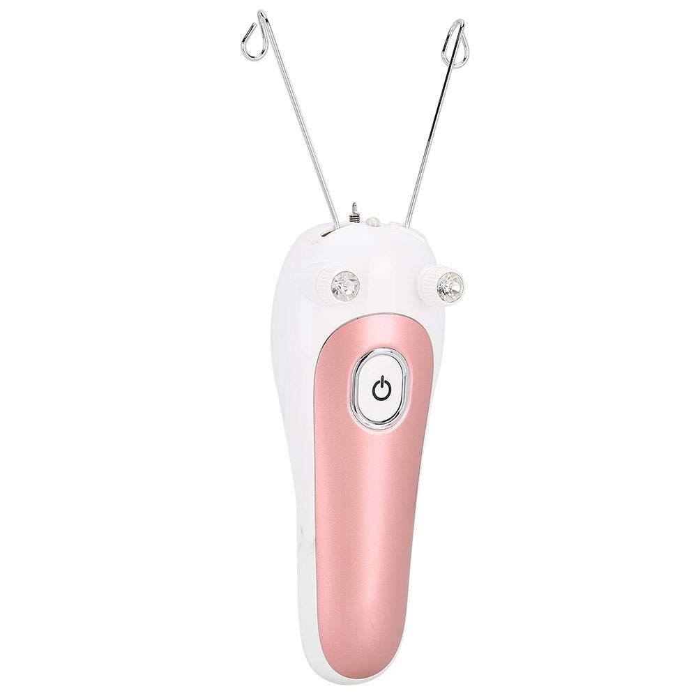 Enrilior Face Threader Epilator Physical Threading,Electric Hair Remover for Face Arm Leg Use(Pink)
